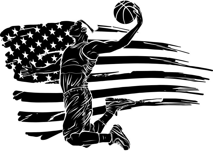 Basketball silhouette Vector Images & Graphics for Commercial Use ...
