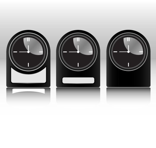 3d alarm clock square shape with 12 hours Vector Image