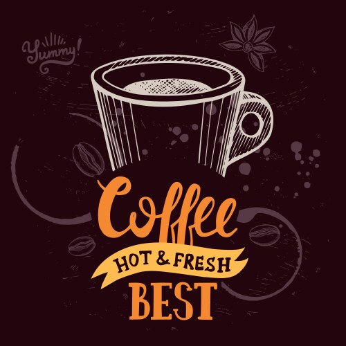Coffee poster for restaurant and cafe Royalty Free Vector