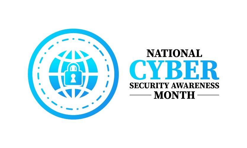 National cyber security awareness month Royalty Free Vector