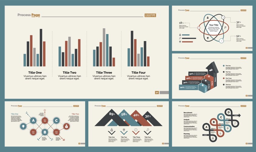 Six statistics diagrams templates set Royalty Free Vector