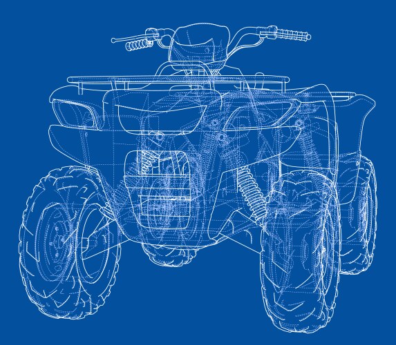 Atv quadbike concept outline Royalty Free Vector Image