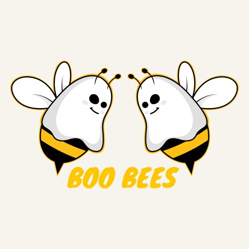 Halloween party poster with spooky ghosts doodles Vector Image