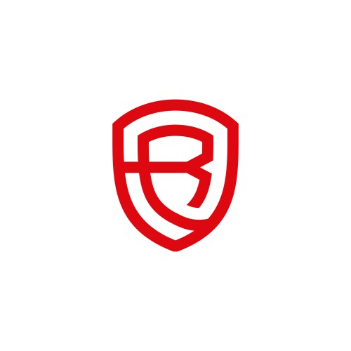 Letter r shield logo icon Royalty Free Vector Image