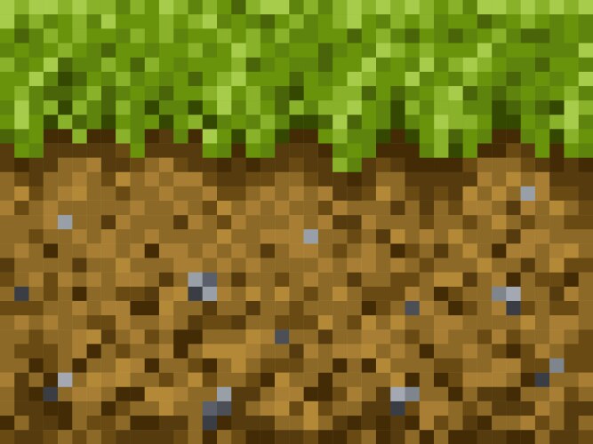 Retro 8 bit pixel art game surface patterns set Vector Image