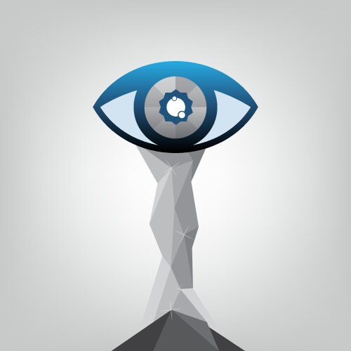 Abstract cross with human eye in masonic triangle Vector Image