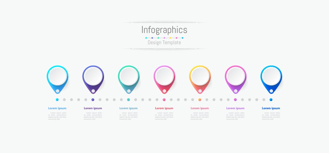 Infographic 7 options design elements Royalty Free Vector
