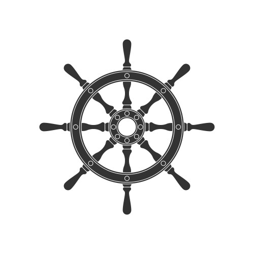 Anchor and wheel emblem sign symbol Royalty Free Vector