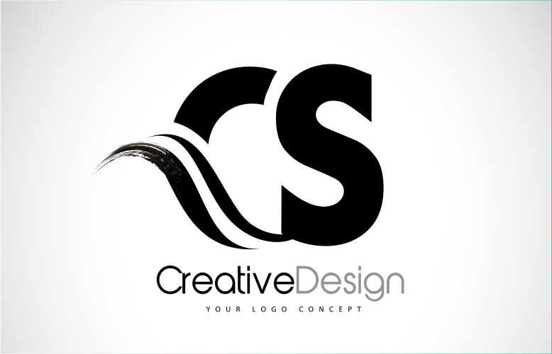 Cs c s swoosh letter logo design with modern Vector Image
