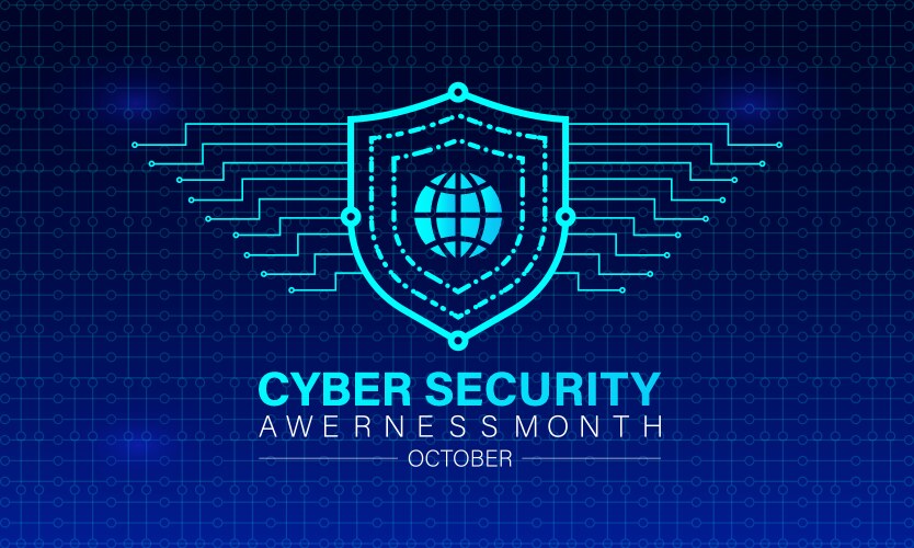 National cyber security awareness month Royalty Free Vector