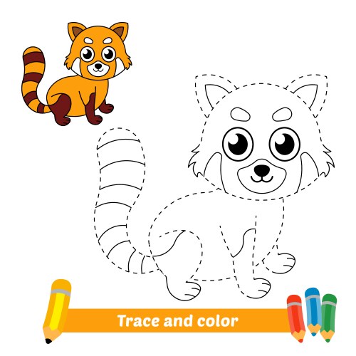Coloring book for kids panda with bamboo Vector Image