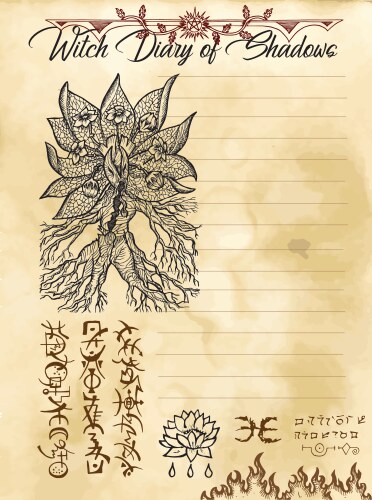 Witch diary page 11 Royalty Free Vector Image - VectorStock