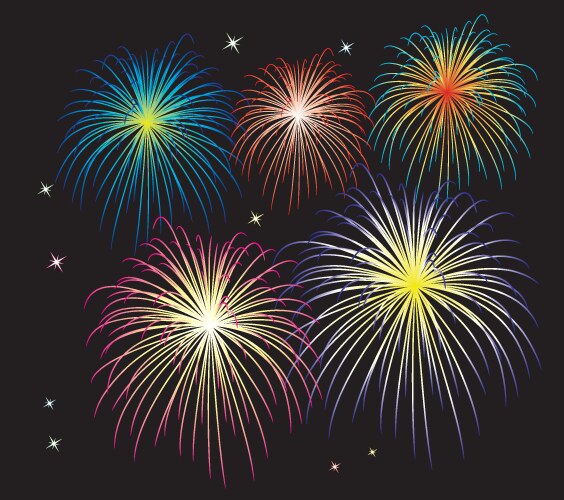Colorful abstract fireworks background design Vector Image