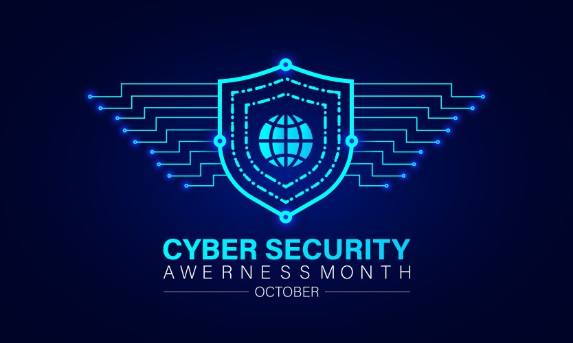 National cyber security awareness month Royalty Free Vector