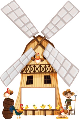 Hen and chicks on nest Royalty Free Vector Image