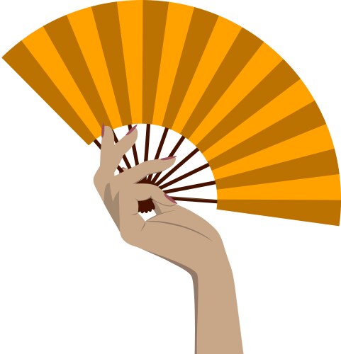 Female hand with open fan Royalty Free Vector Image