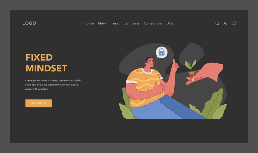 Growth mindset concept flat Royalty Free Vector Image