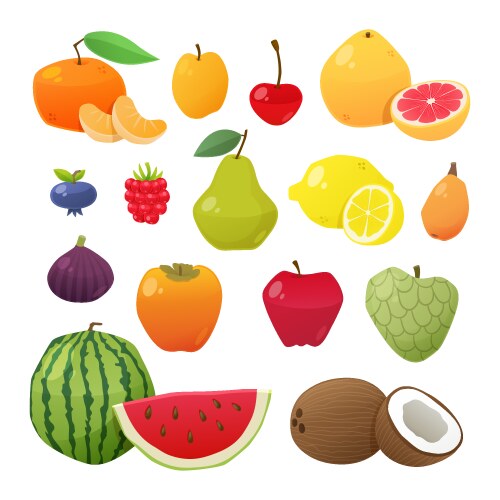 Set healthy food Royalty Free Vector Image - VectorStock