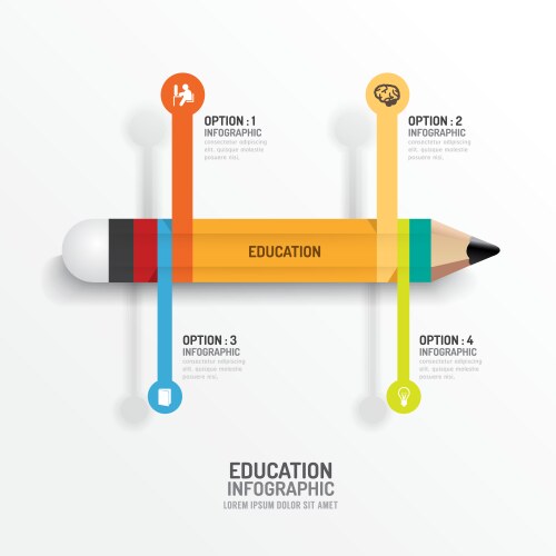 Infographics creative pencil template concept Vector Image