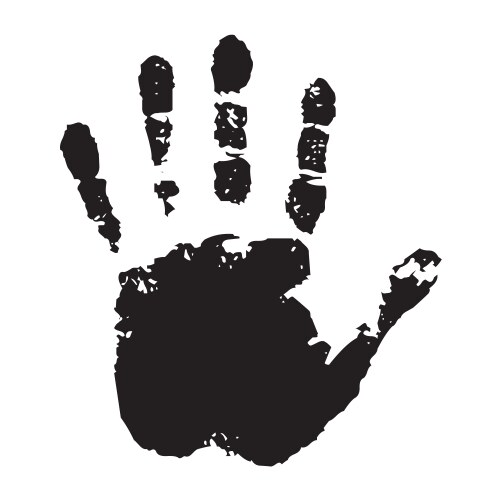 Hand print with stop sign Royalty Free Vector Image