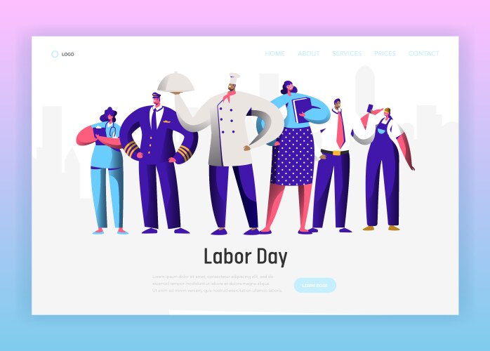 Professional workers labor day cartoons Royalty Free Vector