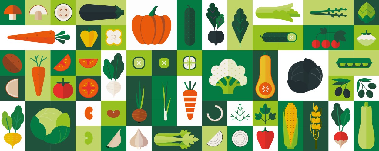 Farm food pattern organic vegetables geometric Vector Image
