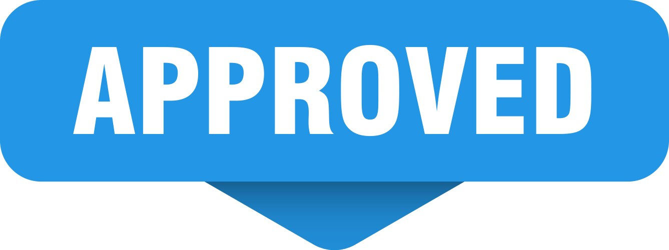 Approved sticker approved sign on transparent Vector Image