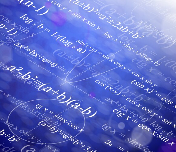 Mathematics background with formulas Royalty Free Vector