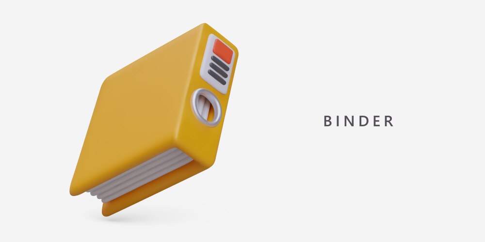 3d ring binder folder large realistic document Vector Image