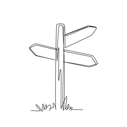 Continuous line drawing of road direction Vector Image