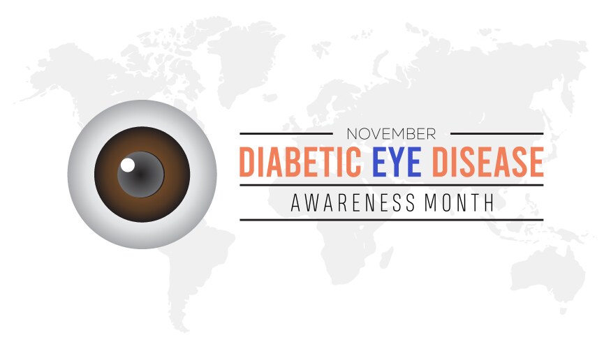 Diabetic eye disease awareness month Royalty Free Vector