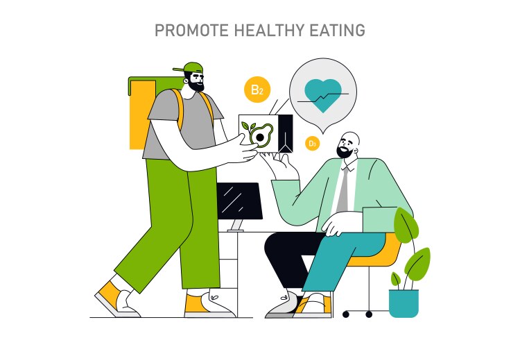 Employee well-being concept Royalty Free Vector Image