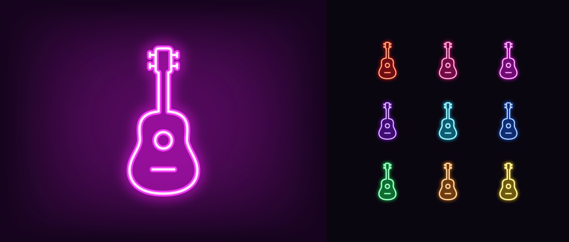 Neon Guitar Vector Images (over 1,400)