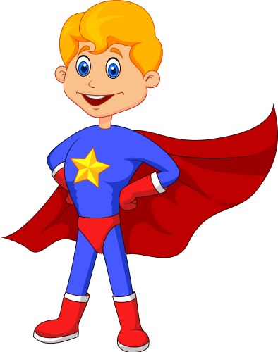 Chubby superhero flexing cartoon Royalty Free Vector Image