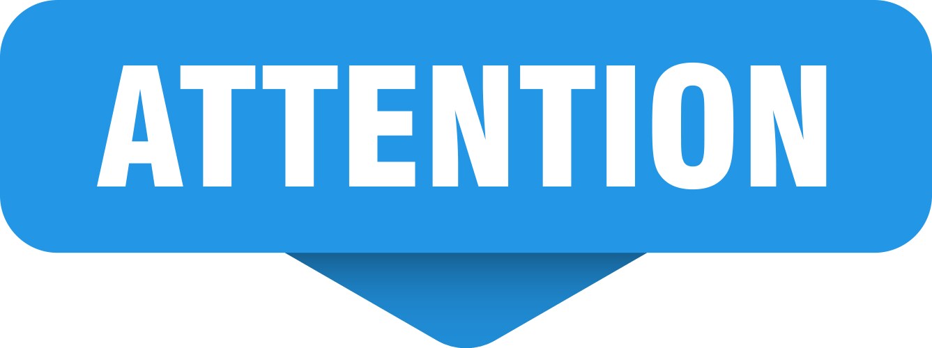 Attention sticker attention sign on transparent Vector Image