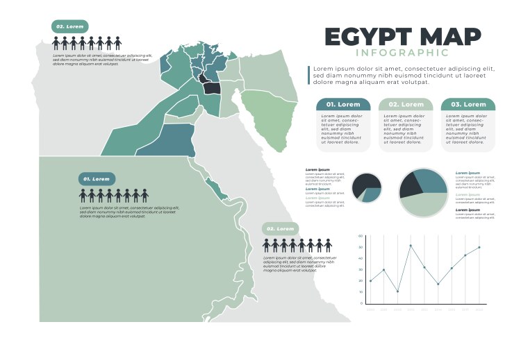 Hand drawn egypt map infographic Royalty Free Vector Image