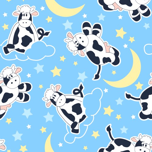 Cute cow talking moo Royalty Free Vector Image