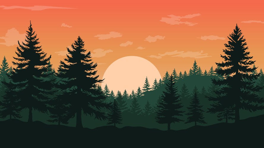 Forest silhouette Vector Images & Graphics for Commercial Use | VectorStock