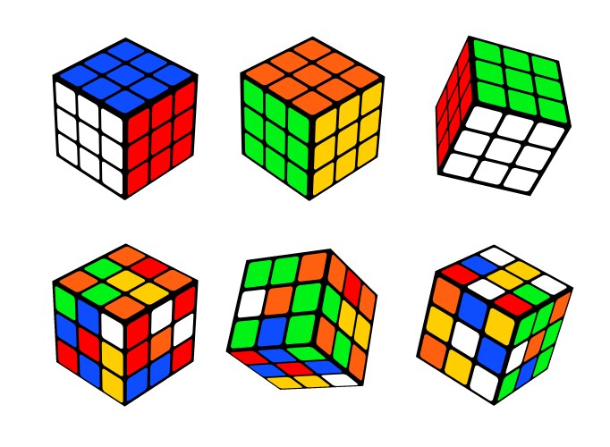 Rubiks cube isolated on white background Vector Image