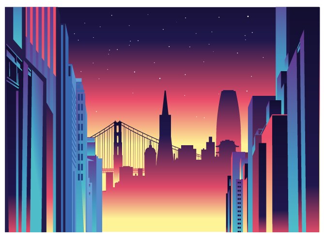 San Francisco Skyline Vector Images (over 1,000)