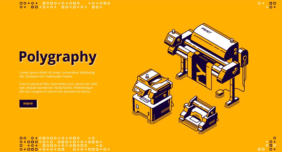 Printing polygraphy industry isometric landing Vector Image