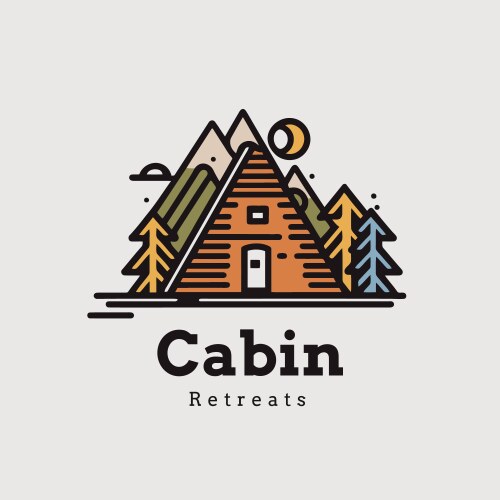 Cabin logo template of a log Royalty Free Vector Image