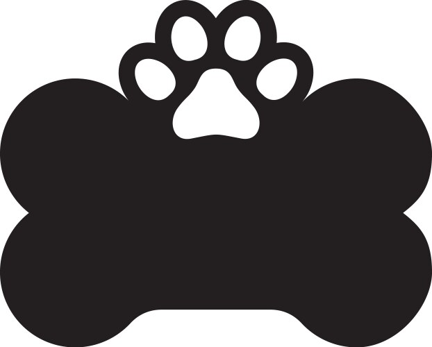 Dog bone paw name tag Royalty Free Vector Image