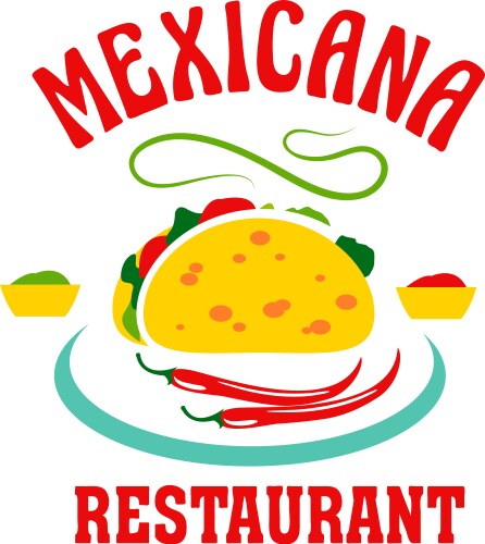 Label Design For Mexican Food Restaurant Vector Image