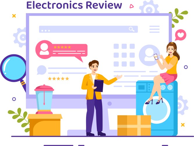 Electronics review with customer rating quality Vector Image