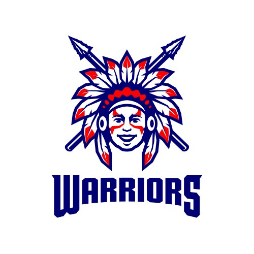 Native american warriors kid character Royalty Free Vector