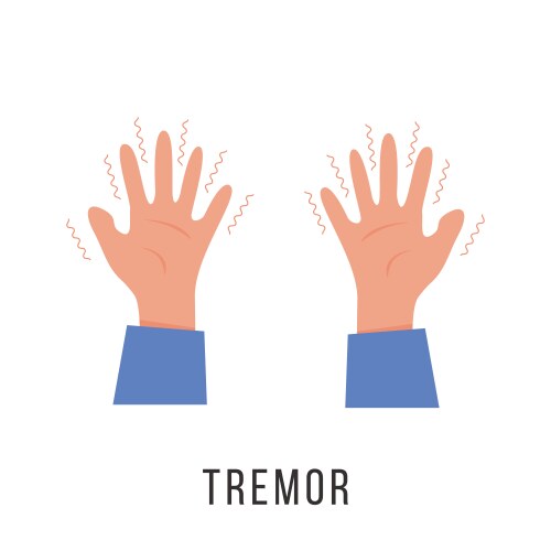 Tremor hands primary symptom parkinson disease Vector Image