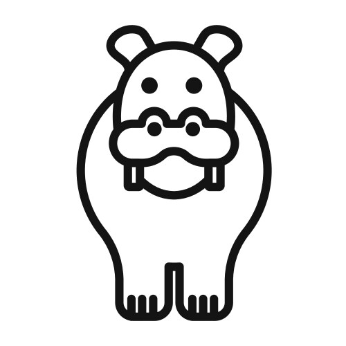 Hippo Black and White Vector Images (over 4,800)