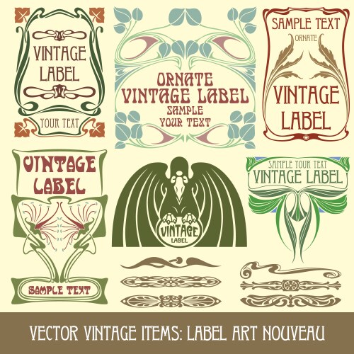 Set of label design elements Royalty Free Vector Image