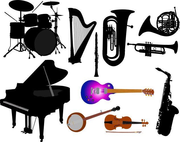 Set of musical instruments Royalty Free Vector Image